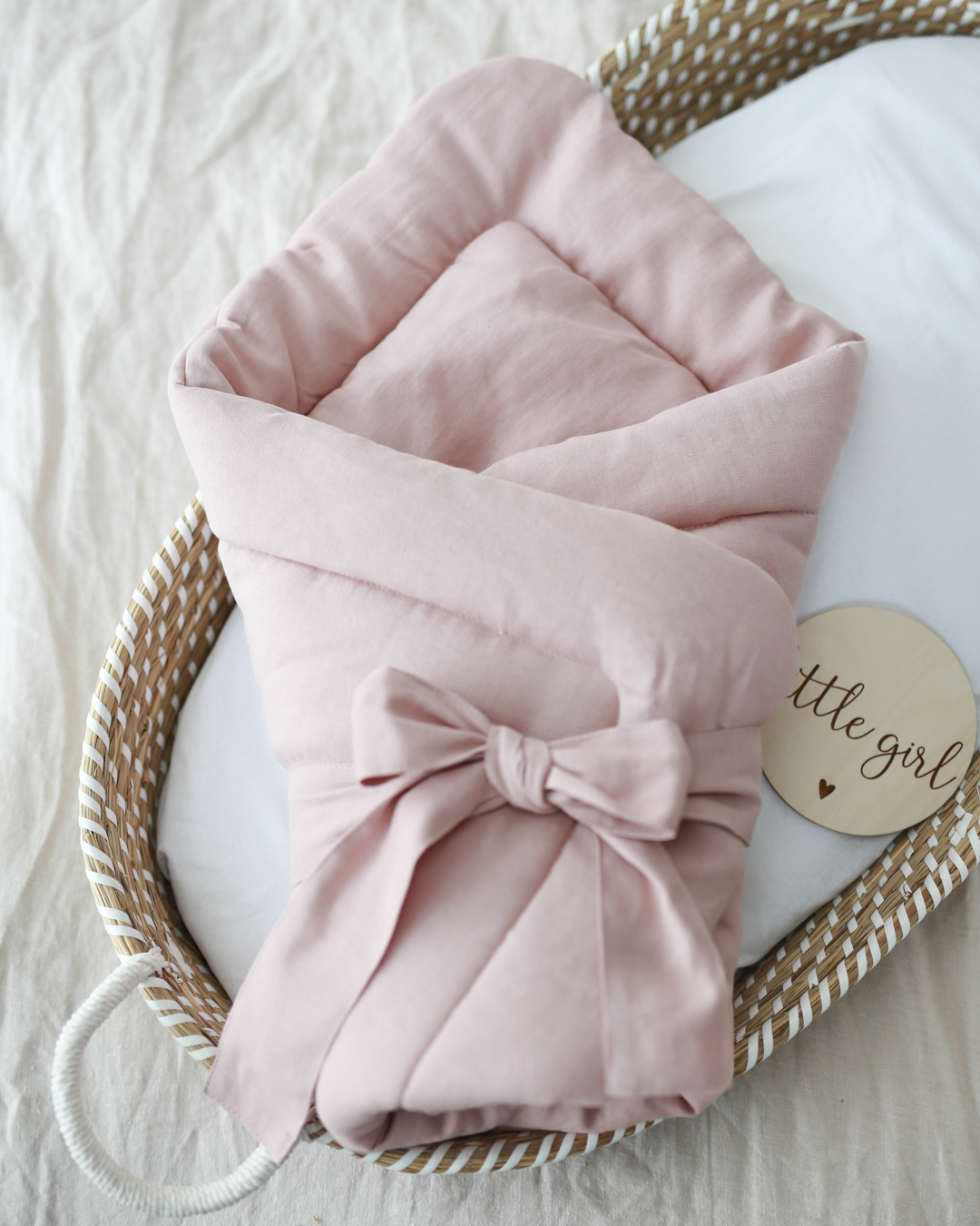 Linen baby wrap - powder pink | babylystore.com