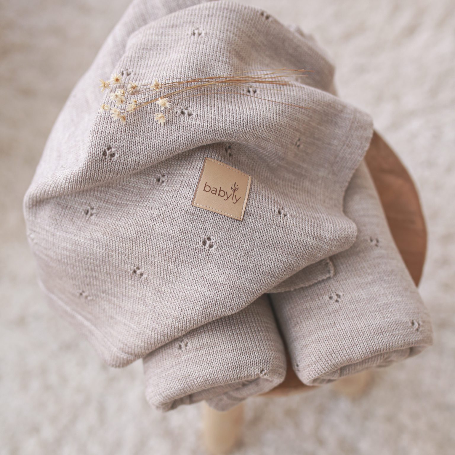 Baby blanket- Merino wool - melange beige | babylystore.com