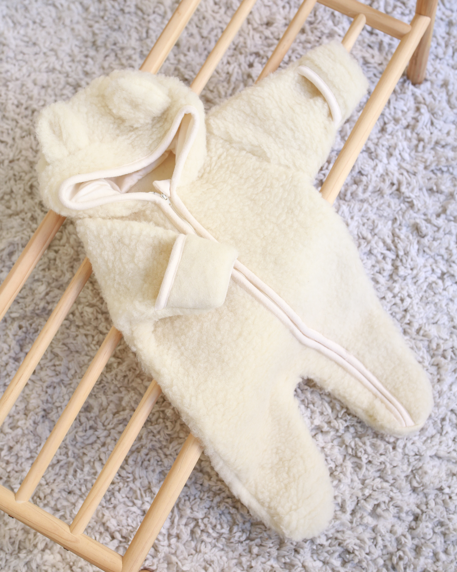 Merino wool overalls - cream | babylystore.com